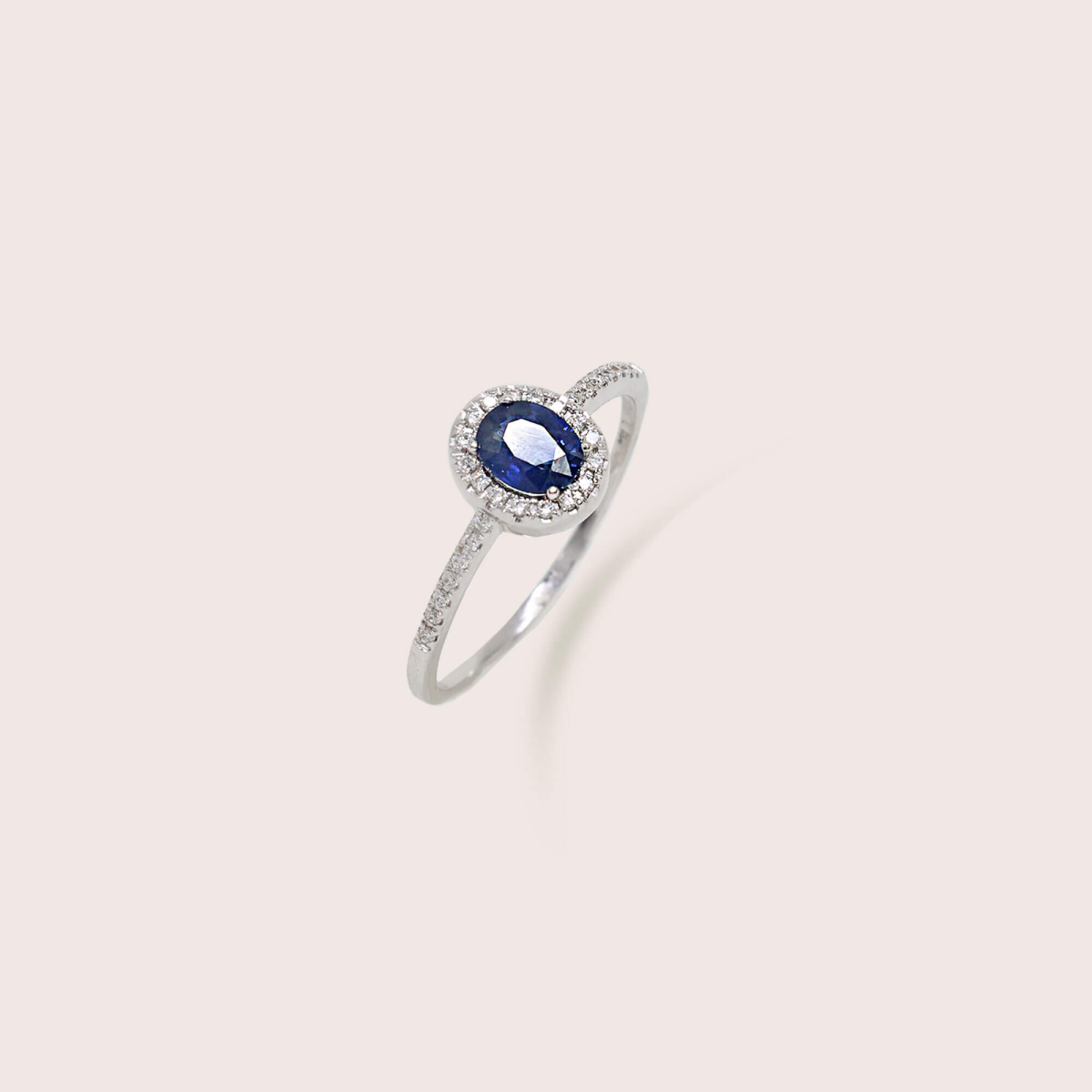 Diamond and Safira Engagement Ring 19,2k (800) solid gold - AN 9600.15 ...